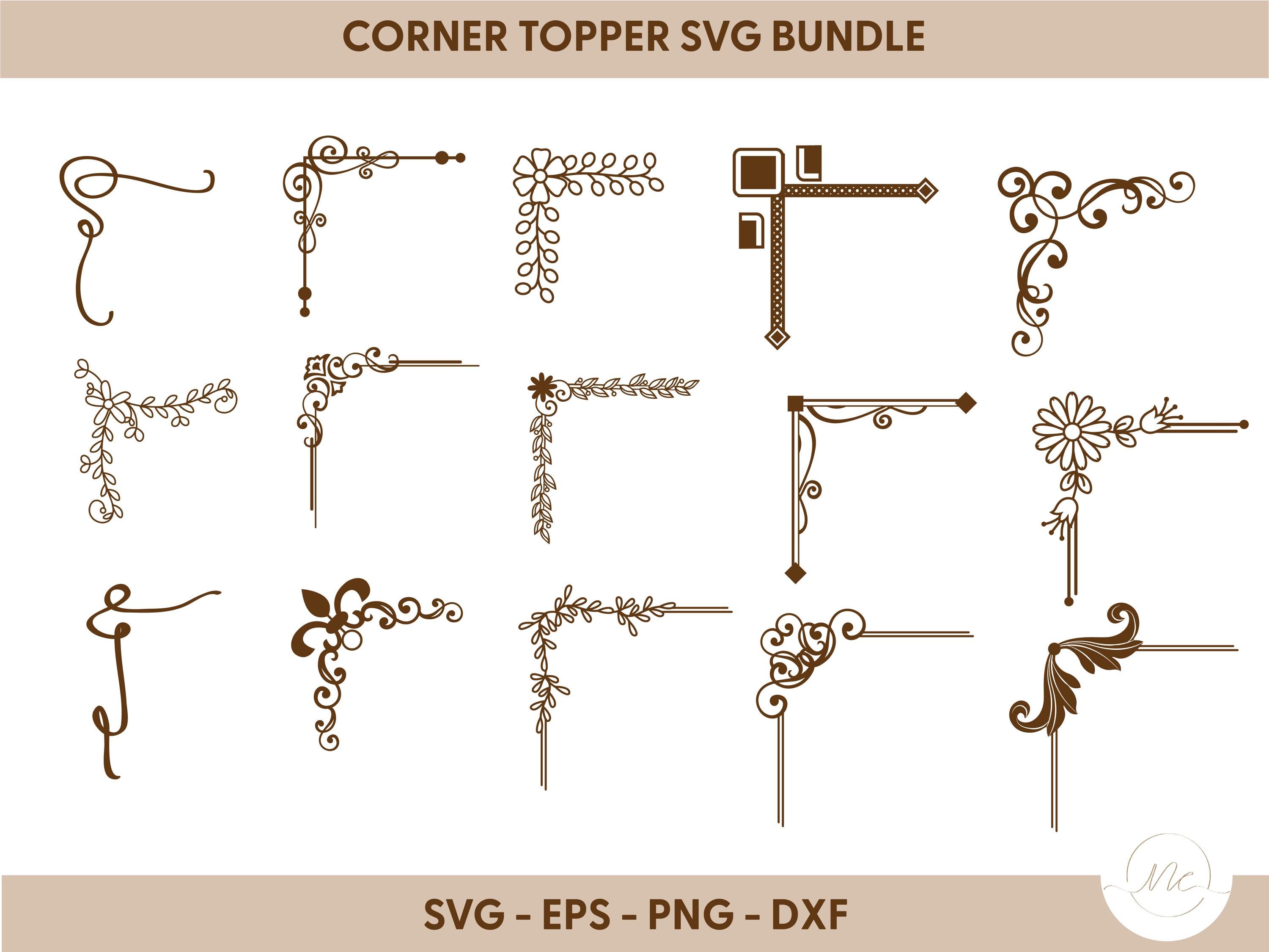 Floral Corner SVG Bundle: Decorative Page Border Designs (instant ...