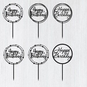 Happy Birthday Cake Topper SVG Bundle: 27 Laser Cut Designs - Etsy