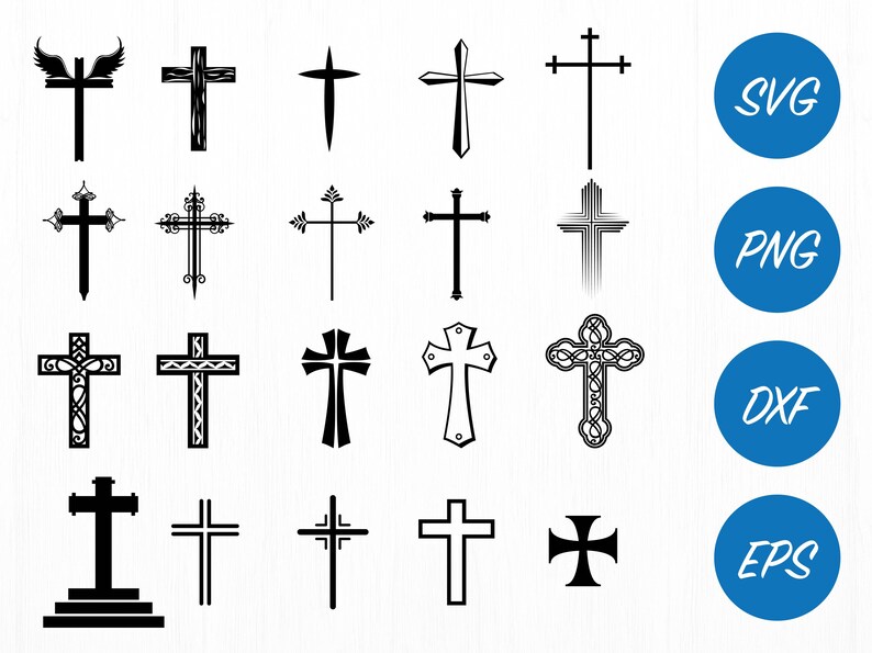 Cross SVG Bundle: 104 Christian Design Files (digital Download for ...