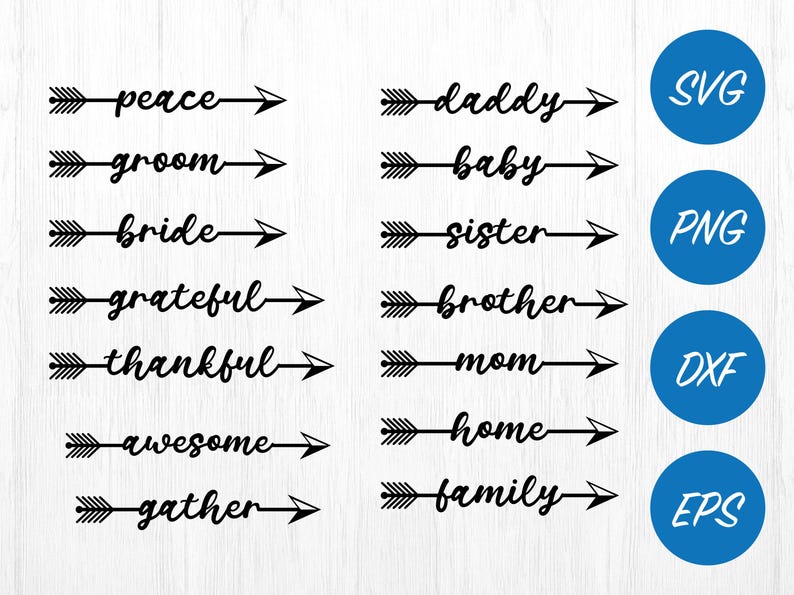 Word Arrow Sign Svg Bundle, Family Arrow Svg Bundle, Faith Hope Dream ...
