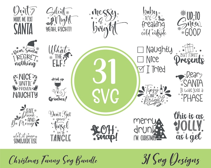 Funny Christmas SVG Bundle | Funny Snowman SVG Bundle | Cute Reindeer ...