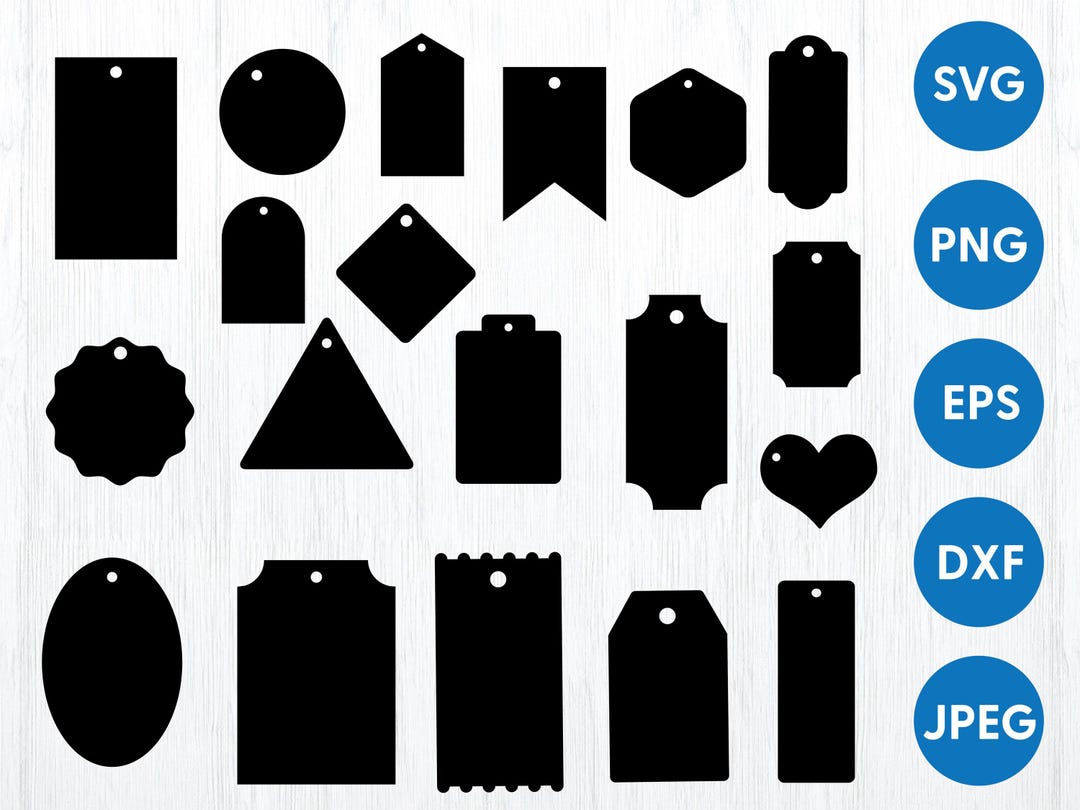 Tag SVG, Tags SVG Bundle, Tags Template, DXF, Label, Cloth, Gift ...