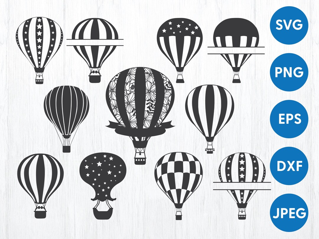 Hot Air Balloon SVG Bundle: Adventure Clipart, Cricut, PNG (digital ...