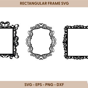 Elegant Rectangular Frame SVG Bundle: Ornamental Border Cut Files - Etsy