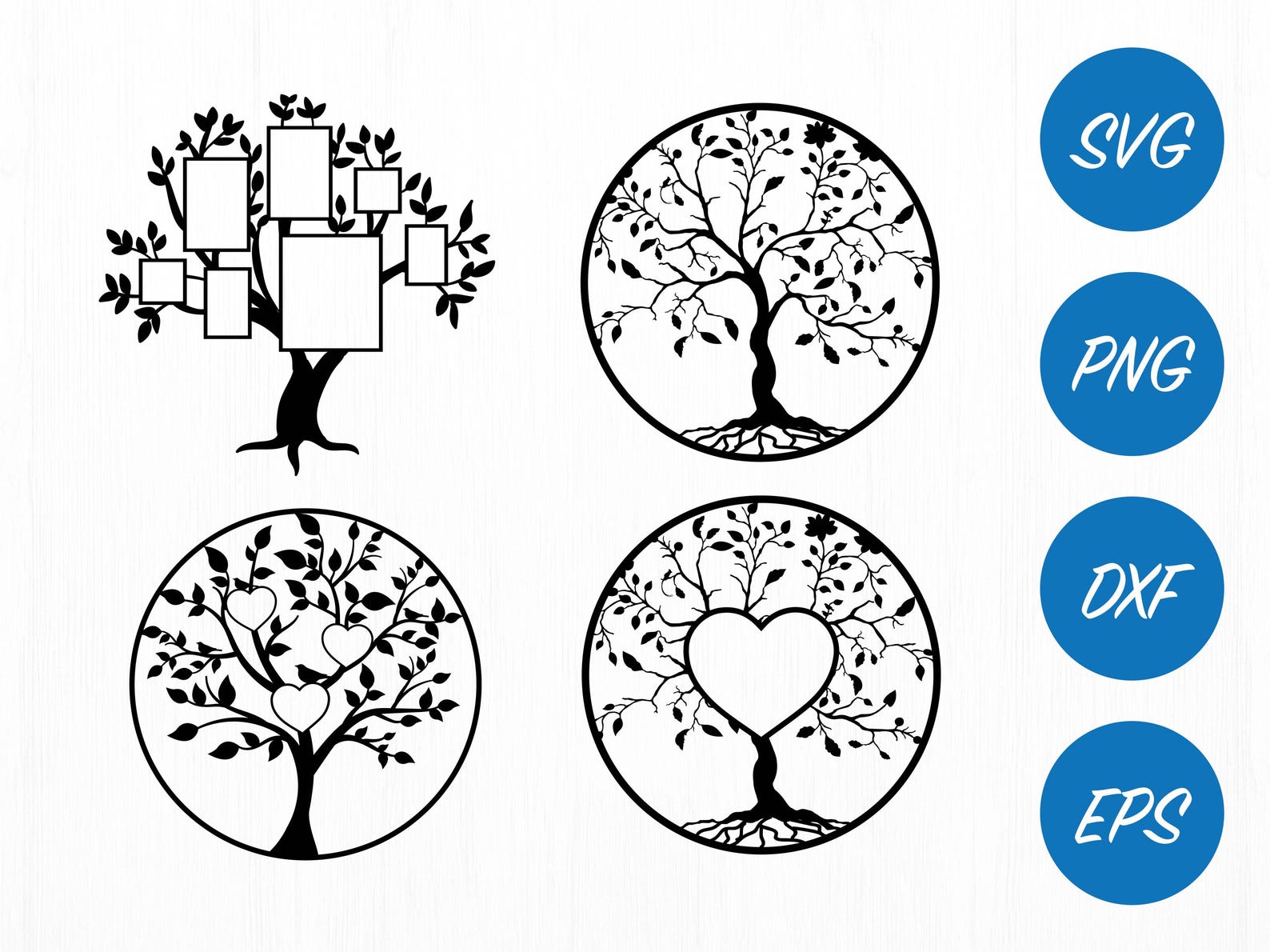 Tree of Life Svg Bundle - Family Tree Silhouette Clipart Cricut Cut ...