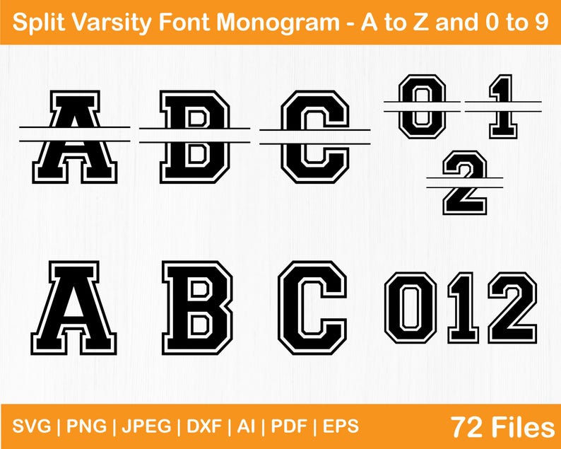 Varsity Font SVG Bundle: Sports Letters & Numbers (digital Download) - Etsy