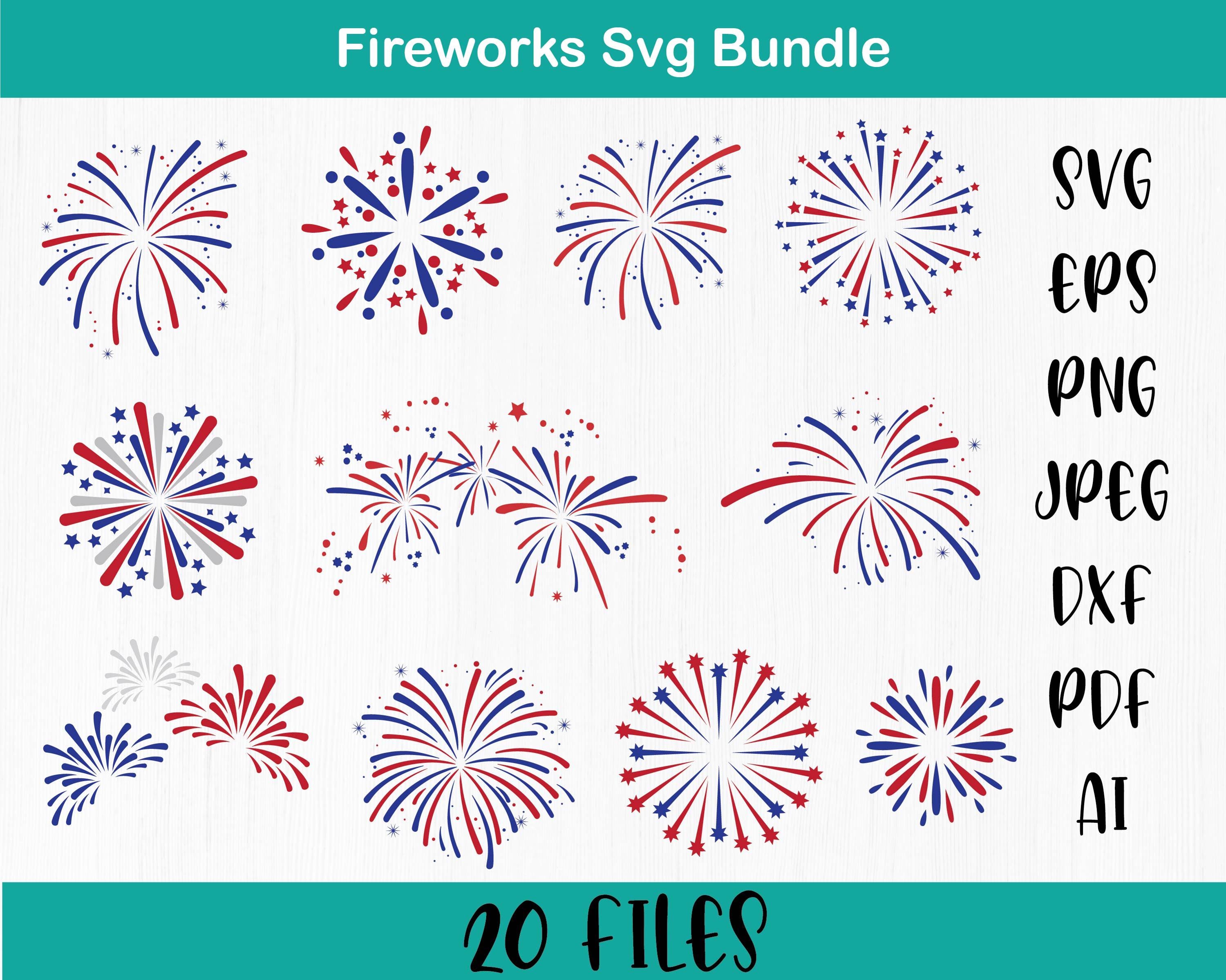 Fireworks SVG Bundle, Firecracker SVG, 4th of July Firework Png Bundle ...