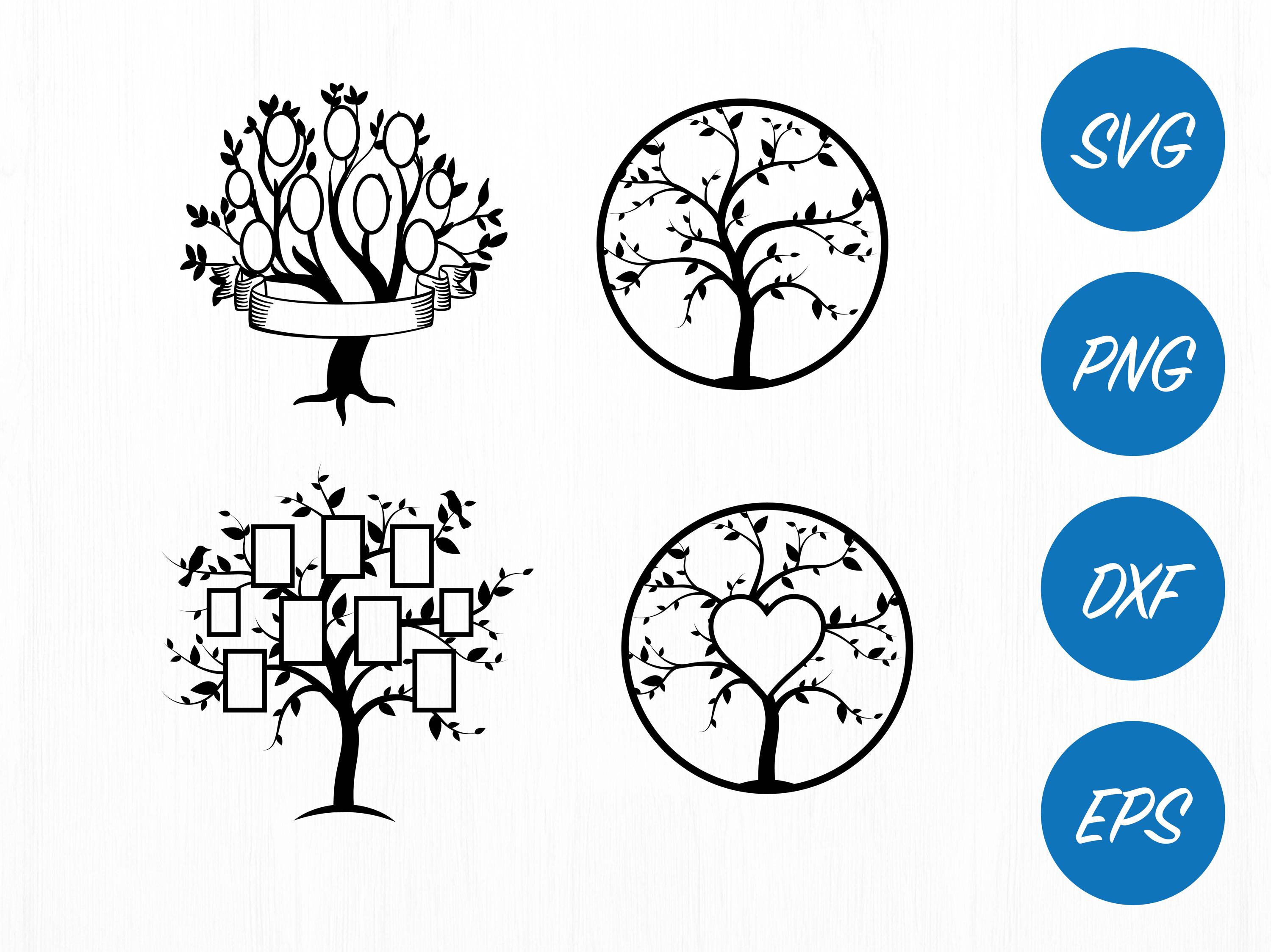 Tree of Life Svg Bundle - Family Tree Silhouette Clipart Cricut Cut ...