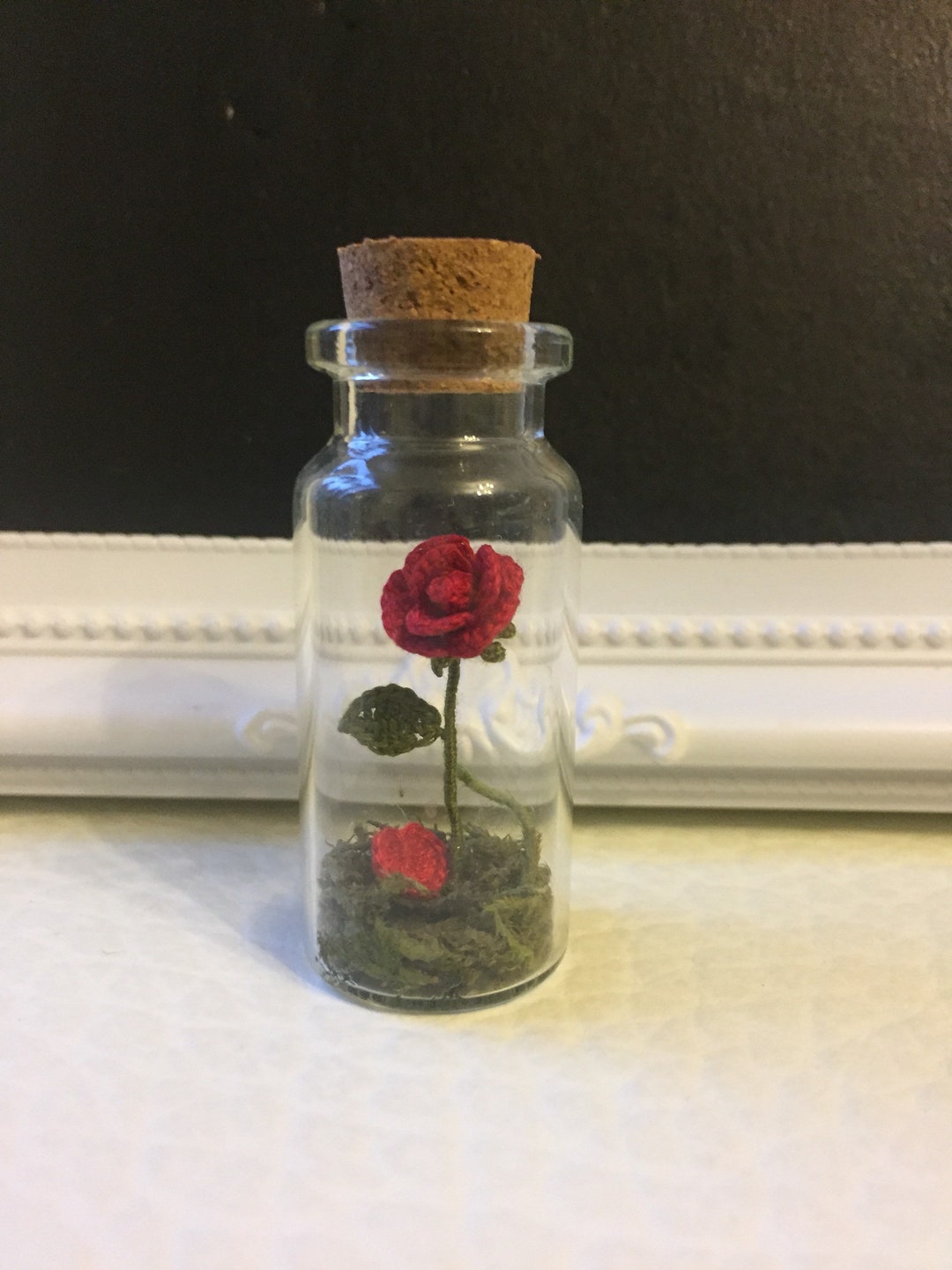 Miniature Red Rose Fairy Flower Garden. Mother's Day Gift, Dollhouse ...