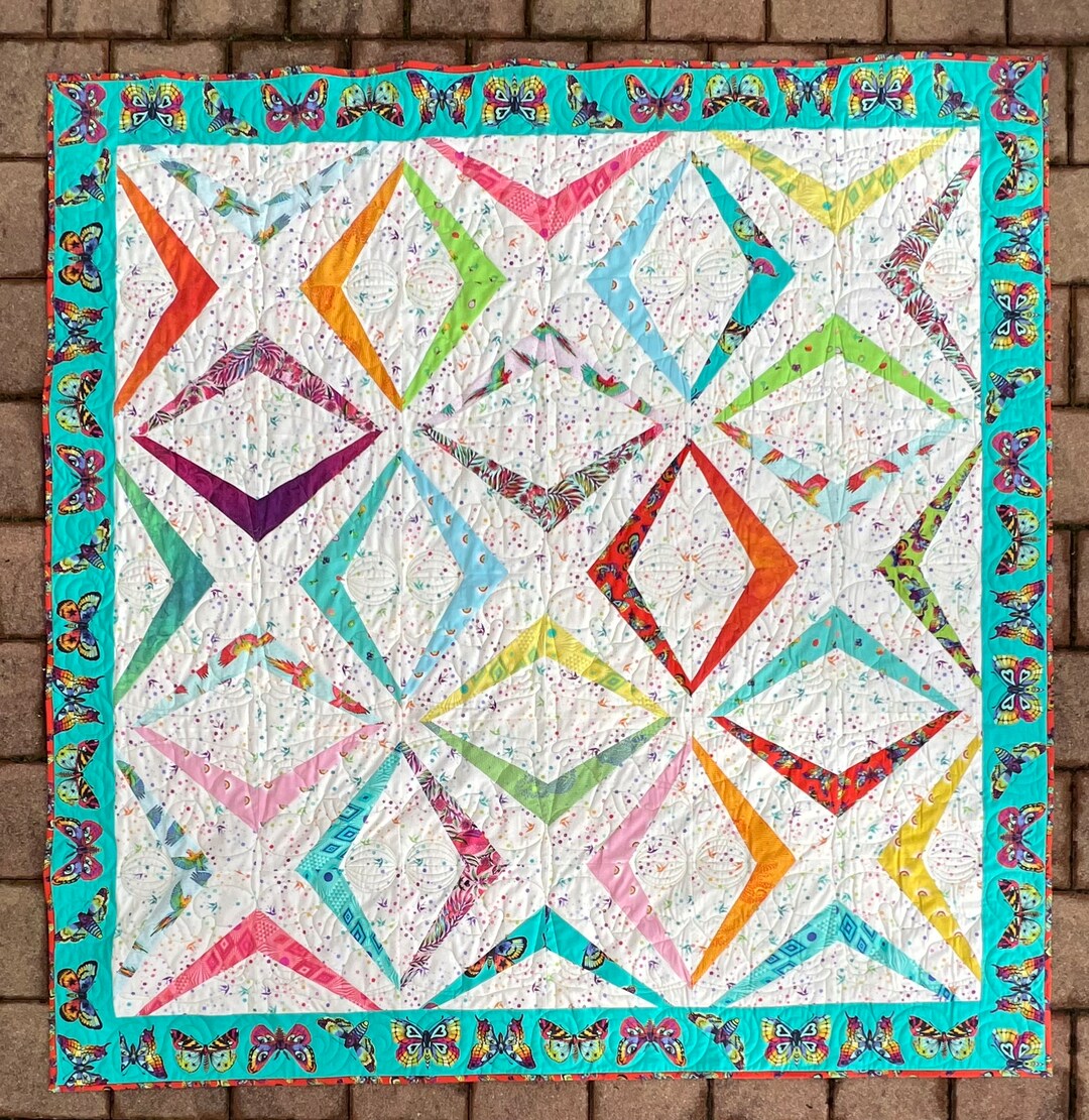 Patchwork Quilt Blanket in Colorful Day Dreamer Tilda Fabric - Etsy
