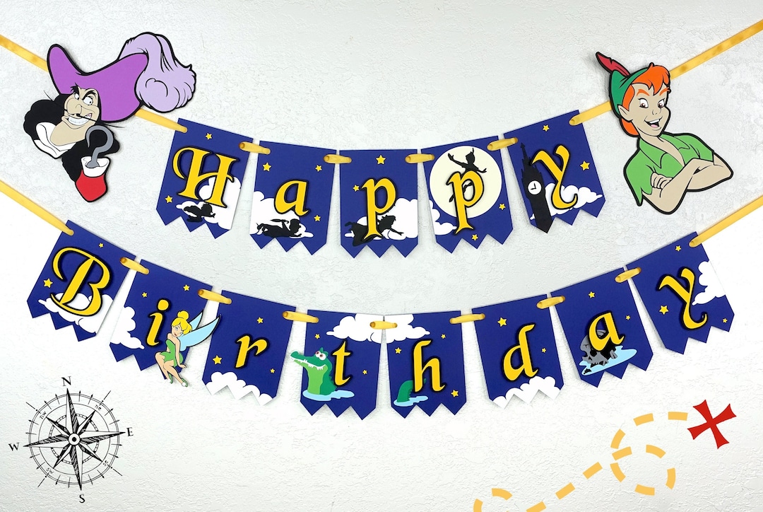 Disney's Peter Pan Inspired "happy Birthday" Banner - Custom Orders ...