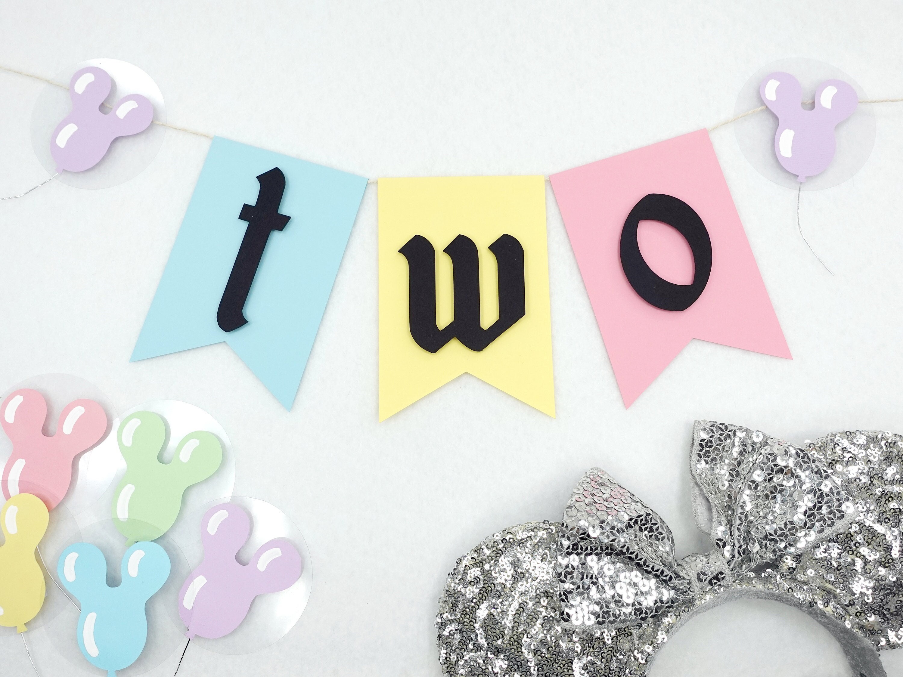 Vintage Disney Inspired Banner With Mickey Balloons Custom - Etsy