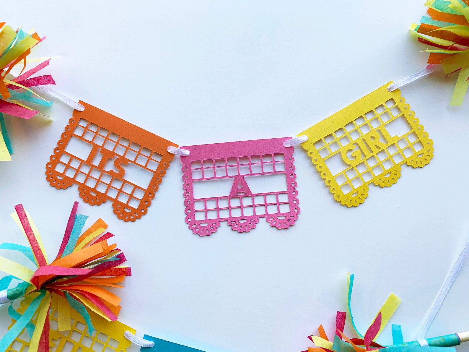 Papel Picado Cake Topper Mini Mexican Fiesta Theme Banner | Etsy