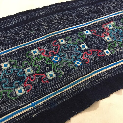 best store Hmong Vintage Textiles | Handmade Indigo Batik Fabrics ...