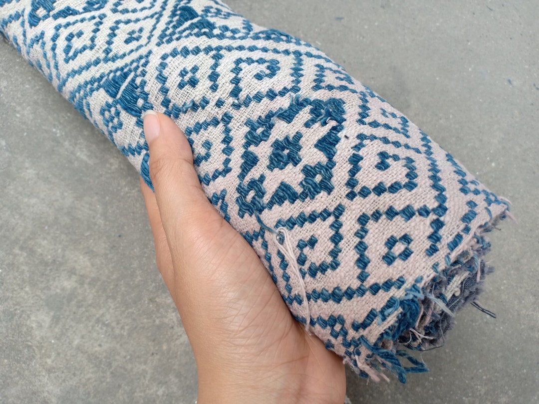 Vintage Lu People Textile Blanket | Hand Woven Cotton Ethnic Cloth - Etsy