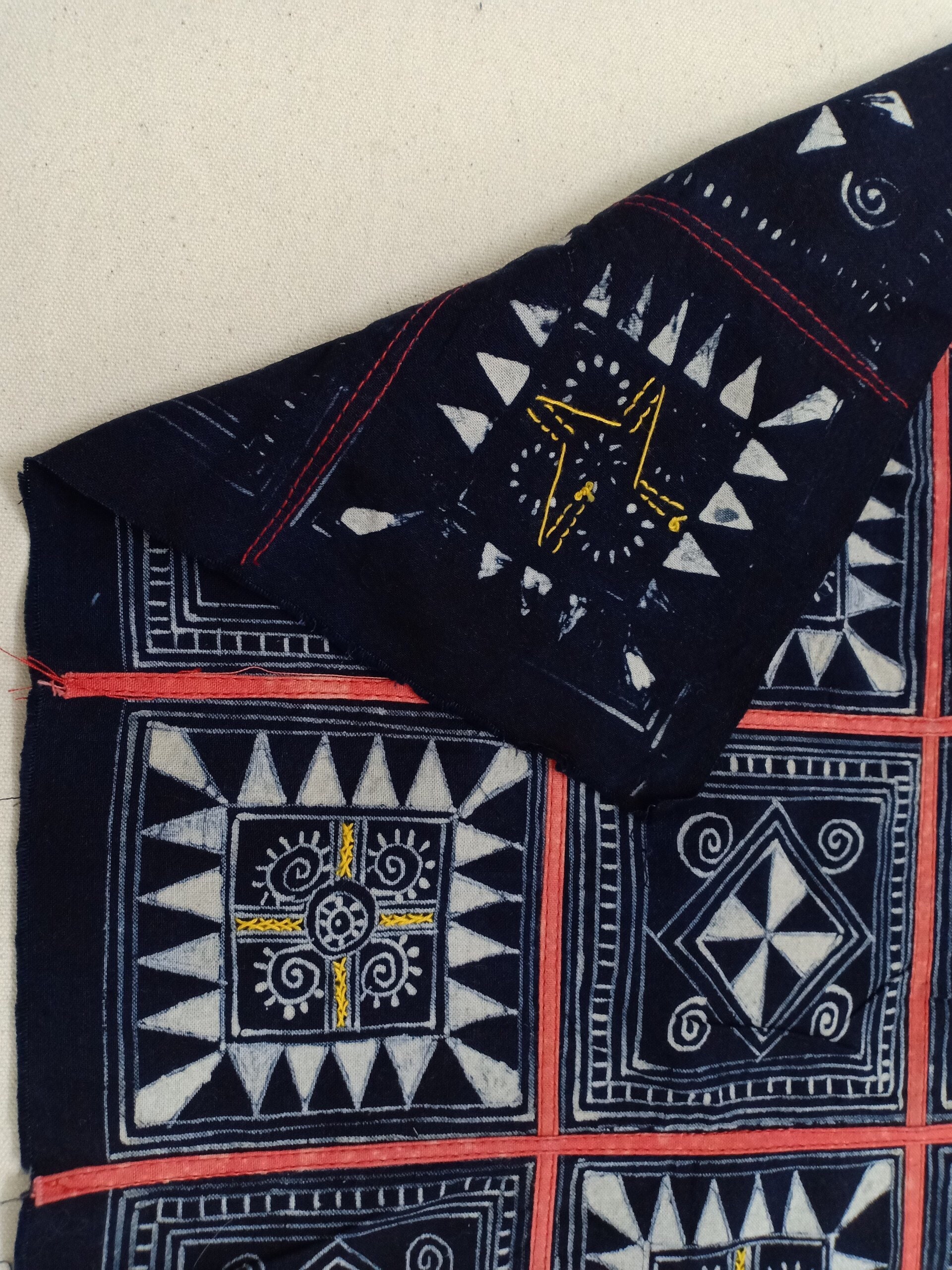 Square Tribal Fabric Hmong Hill Tribe Tapestry Vintage - Etsy