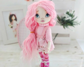 Doll with pink hair | Etsy