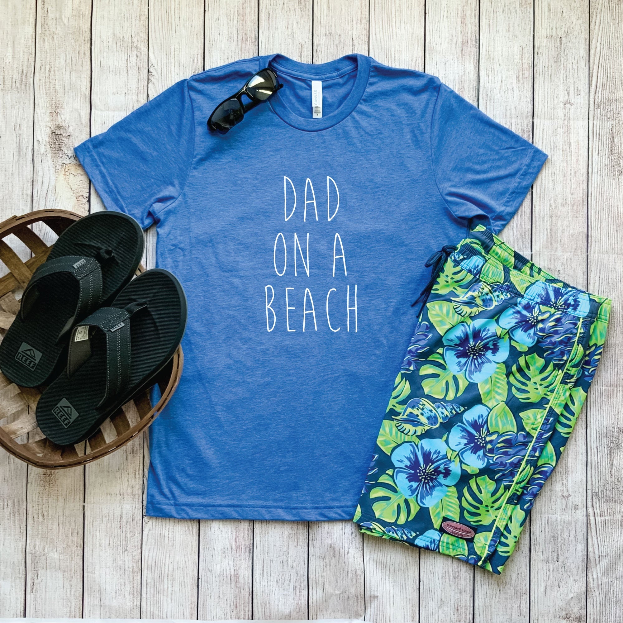 Dad on a Beach Graphic T Shirt Dad Vacation Shirt | Etsy