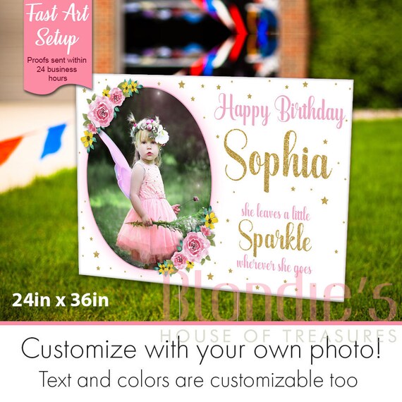 Personalized Photo Birthday Yard Sign // Custom Lawn Sign for - Etsy