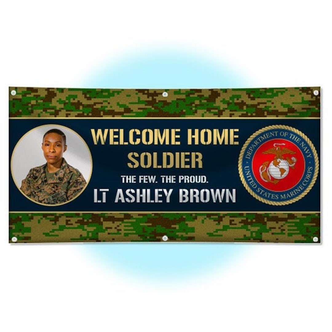 Personalized Welcome Home Military Banner With Photo for United States ...