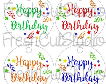 Happy birthday tags | Etsy