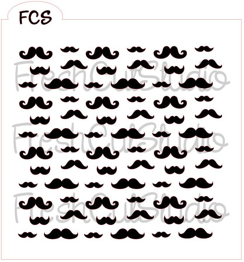 Mustache Stencil Template