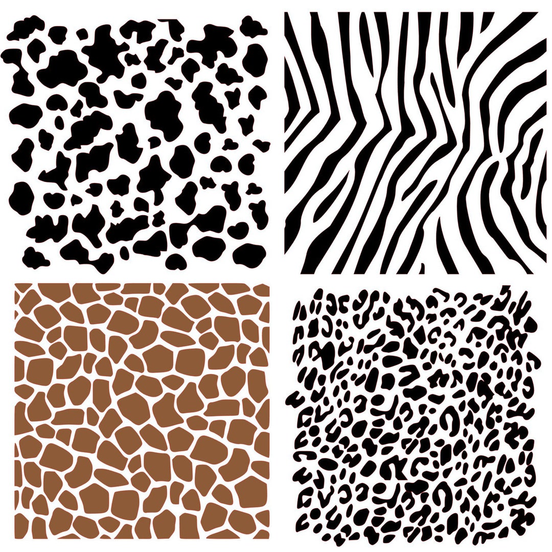 Animal Print Background Stencils 4 Pack- Cookie Stencils - Etsy
