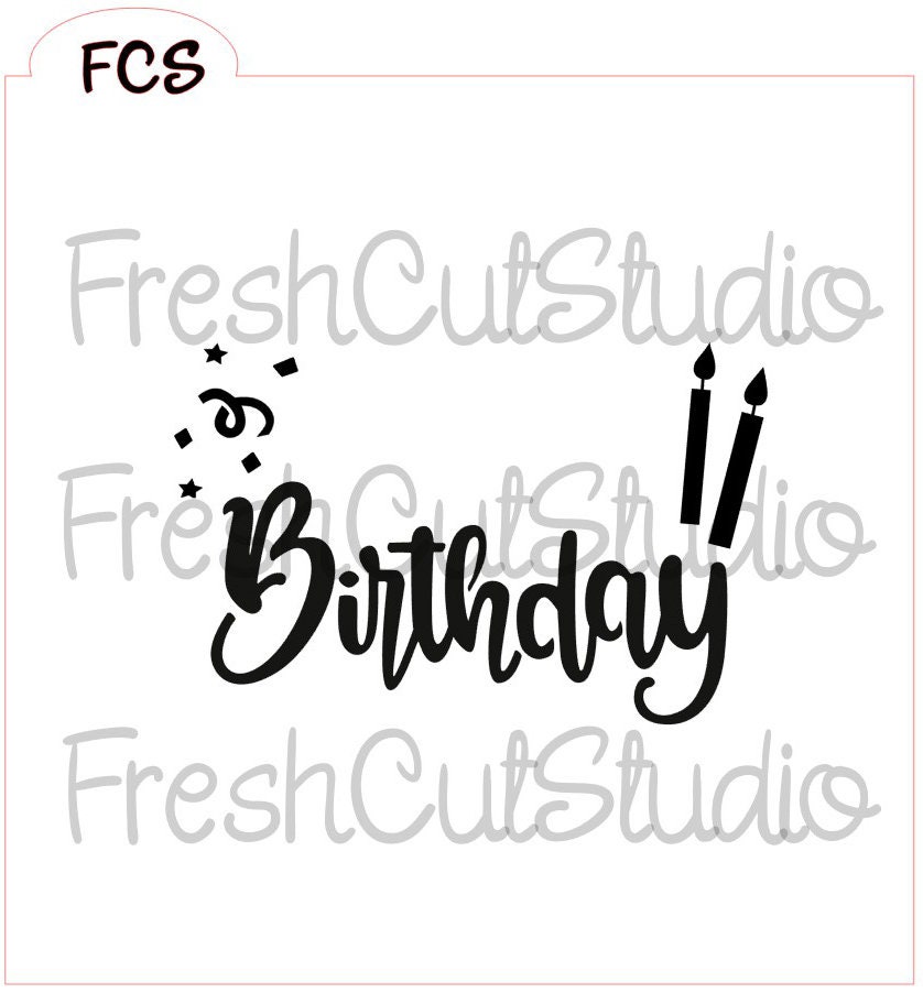 Happy Birthday Cutter With Matching 2-pt Stencil Option - Etsy
