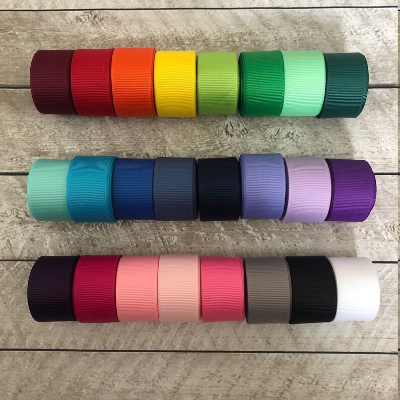 Solid 7/8 Grosgrain Ribbon LOT 1yd of each color | Etsy
