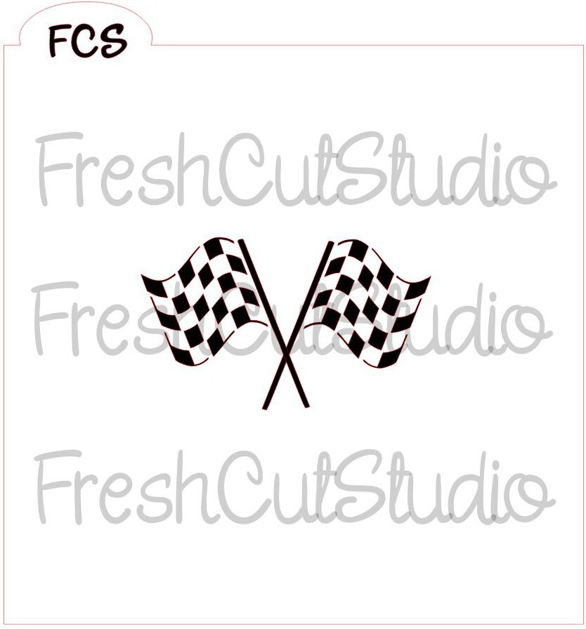 Checkered Flags Stencil Cookie Stencil - Etsy