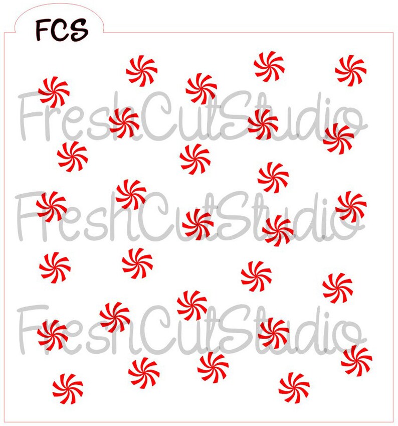 Peppermint Swirl Background Stencil- Cookie Stencil - Etsy