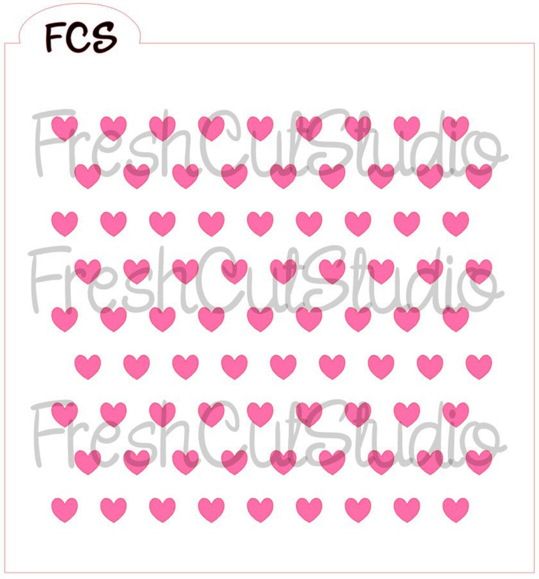 Mini Hearts Background Stencil- Cookie Stencil - Etsy