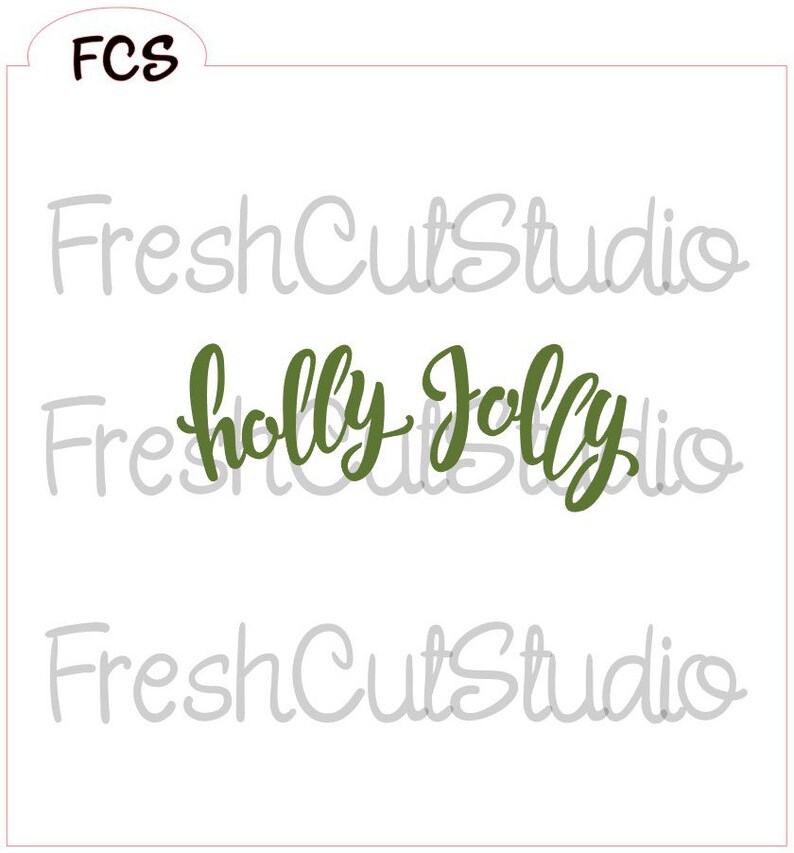 Holly Jolly Christmas Cutter With Matching Stencil Option - Etsy