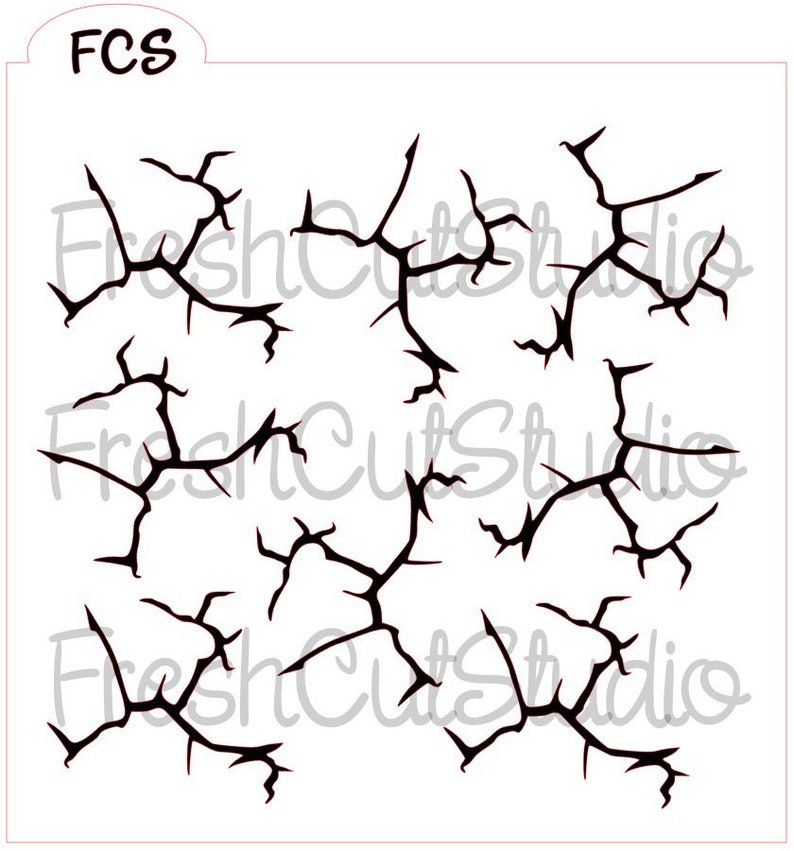 Crack Background Stencil- Cookie Stencil - Etsy