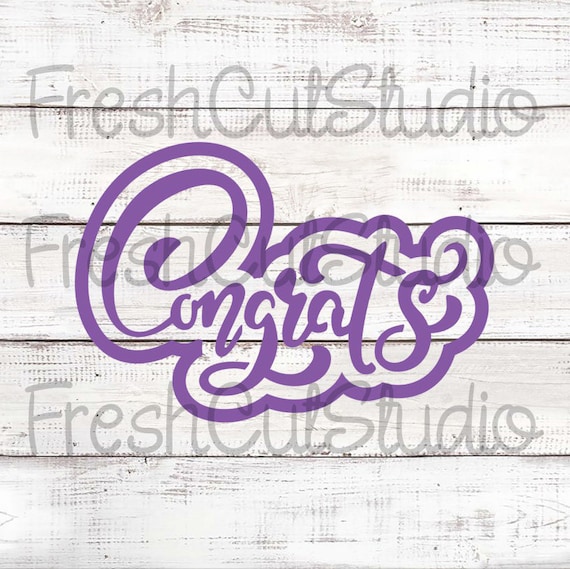 Congrats Cutter With Matching Stencil Option - Etsy