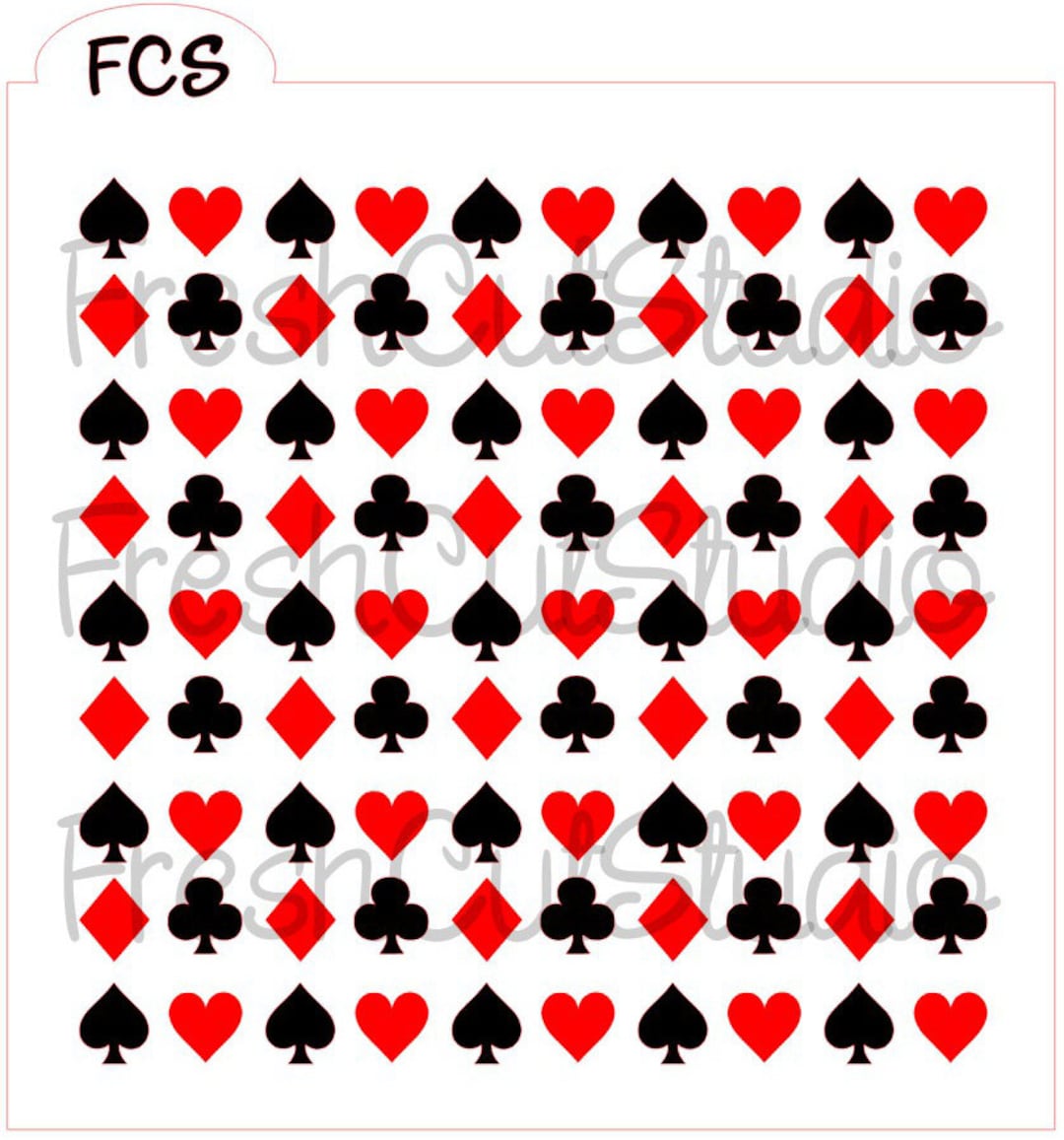 Playing Card Suits 2-part Stencil or Casino Set- Cookie Stencil - Etsy
