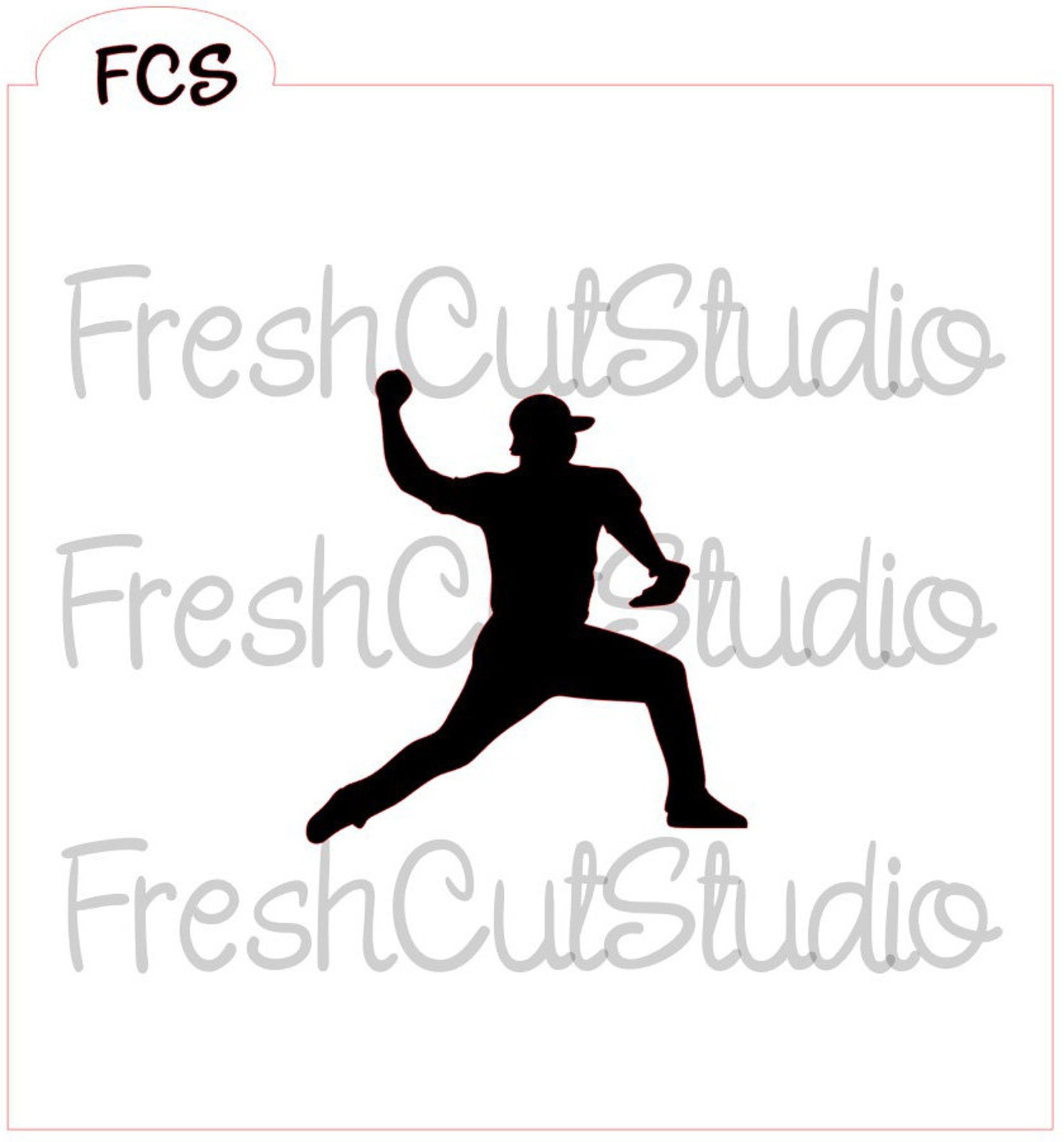 Baseball Player Silhouette Stencils Cookie Stencil - Etsy