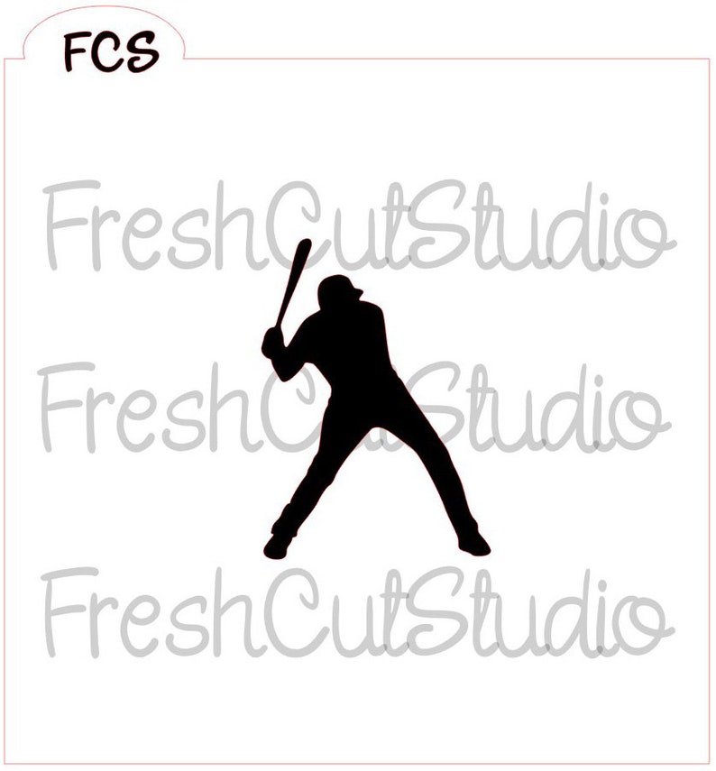 Baseball Player Silhouette Stencils Cookie Stencil - Etsy