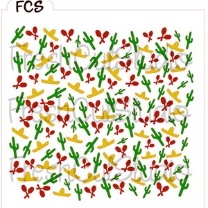 Fiesta 3 Part Background Stencil Cookie Stencil - Etsy