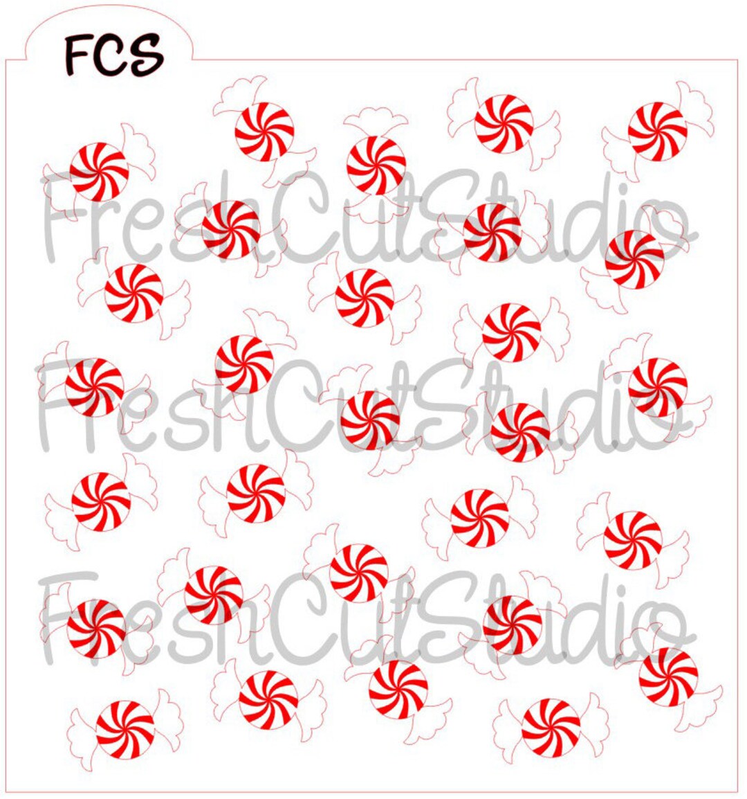 Peppermint Swirl Background Stencil- Cookie Stencil - Etsy