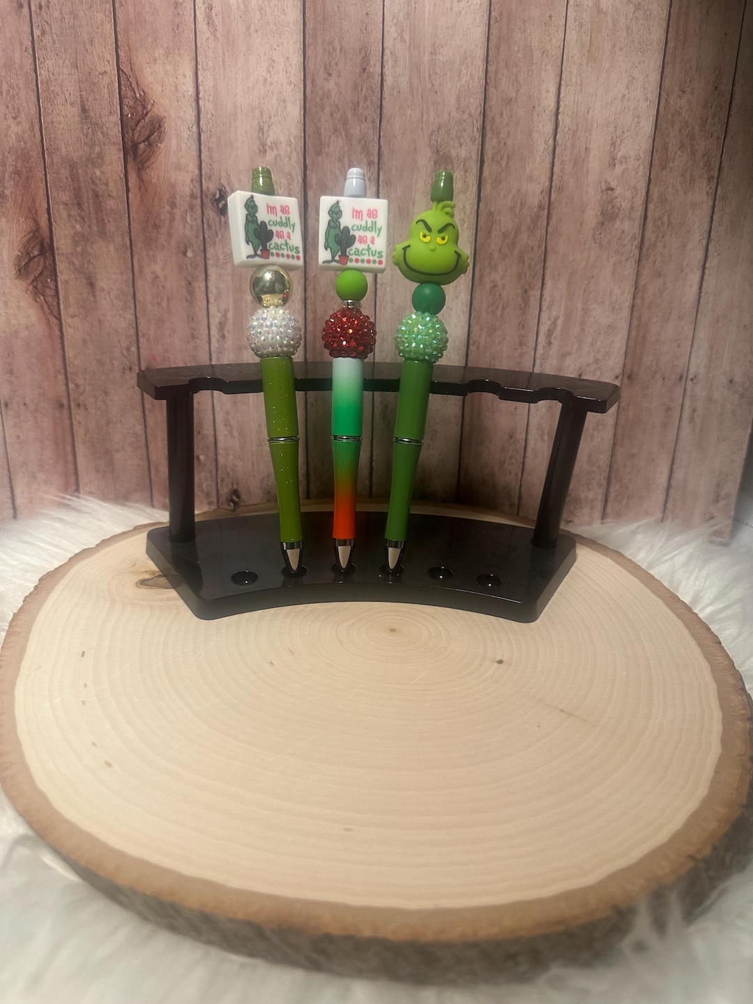 Grinch Beaded Pen With Refill | Novelty Black Ink Pen - Etsy