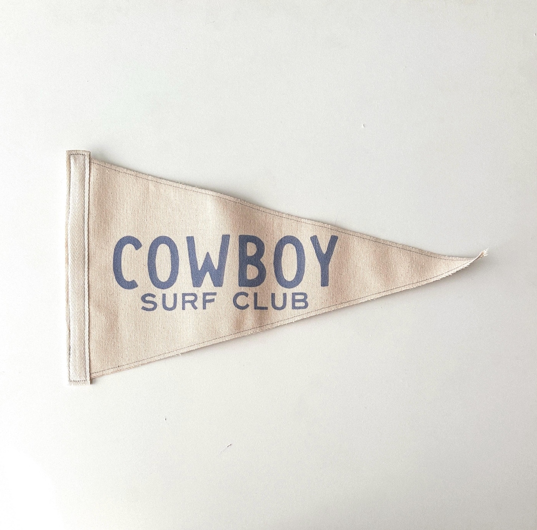 Cowboy Surf Club Canvas Pennant - Etsy