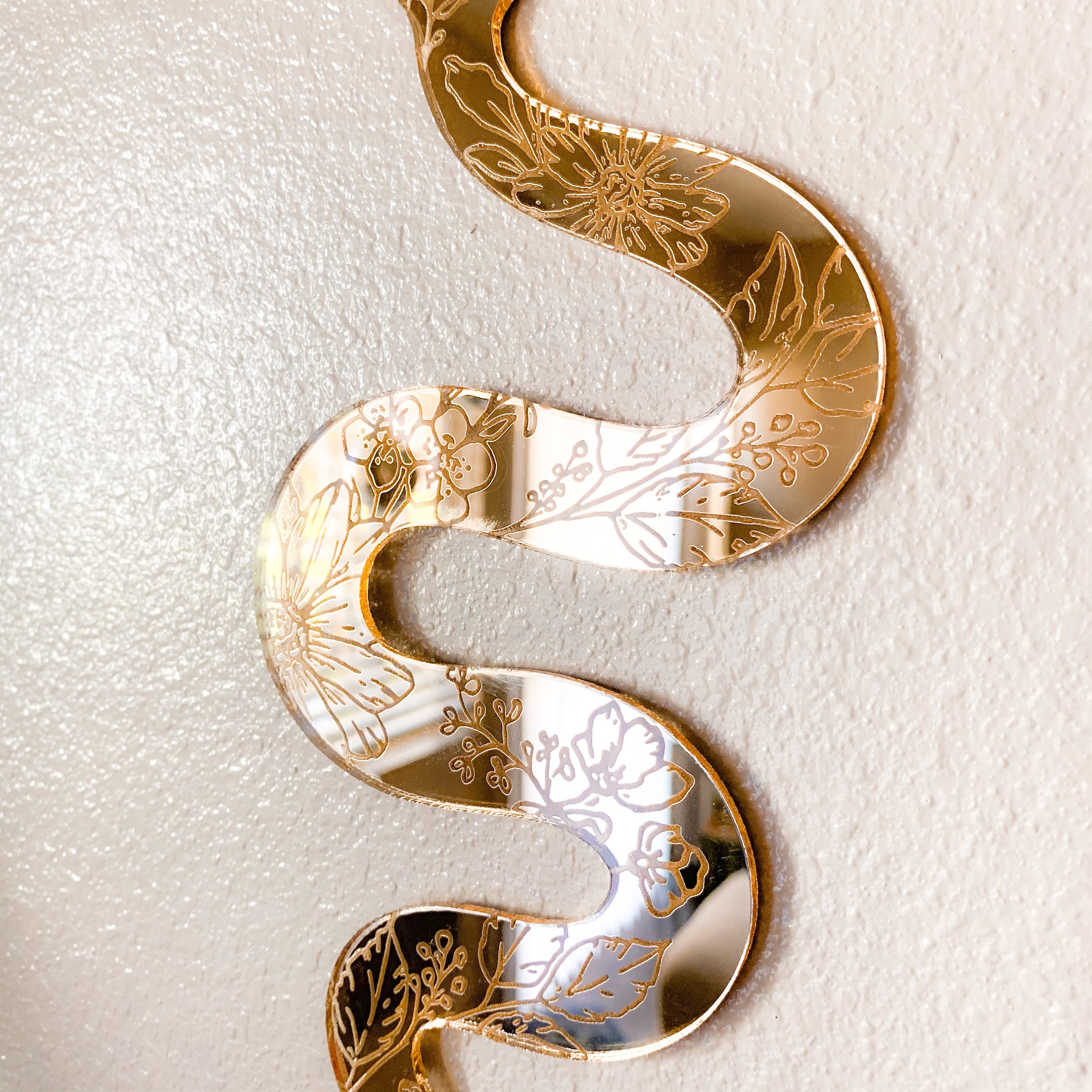 Snake Mirror// Botanical Snake Mirror// Snake Wall Hanging// - Etsy