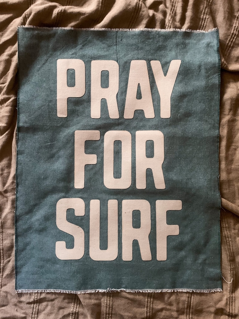 Pray for Surf Wall Hanging Canvas Wall Banner Canvas Flag - Etsy