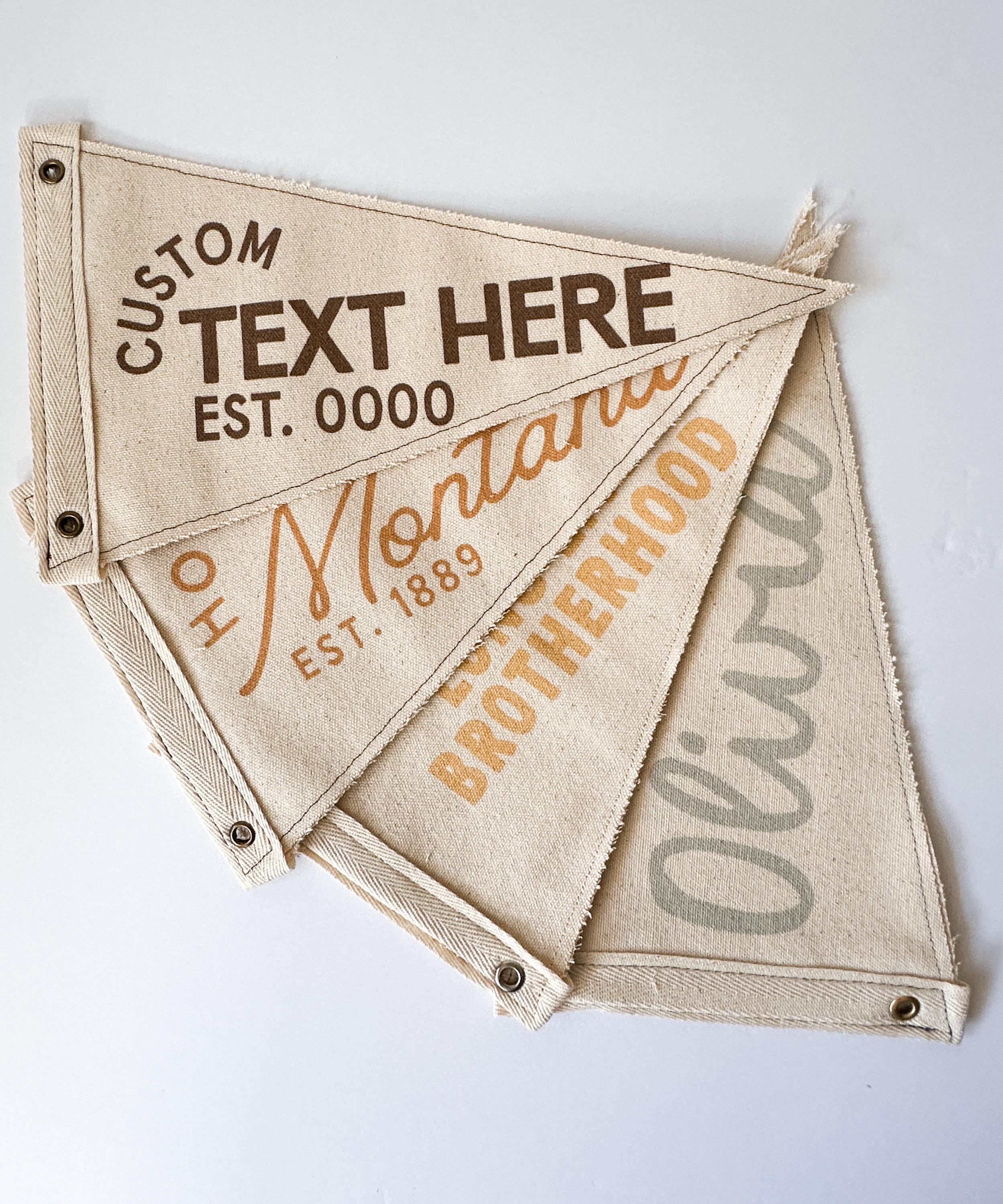 Custom Text Canvas Pennant Flag, Wall Hanging - Etsy