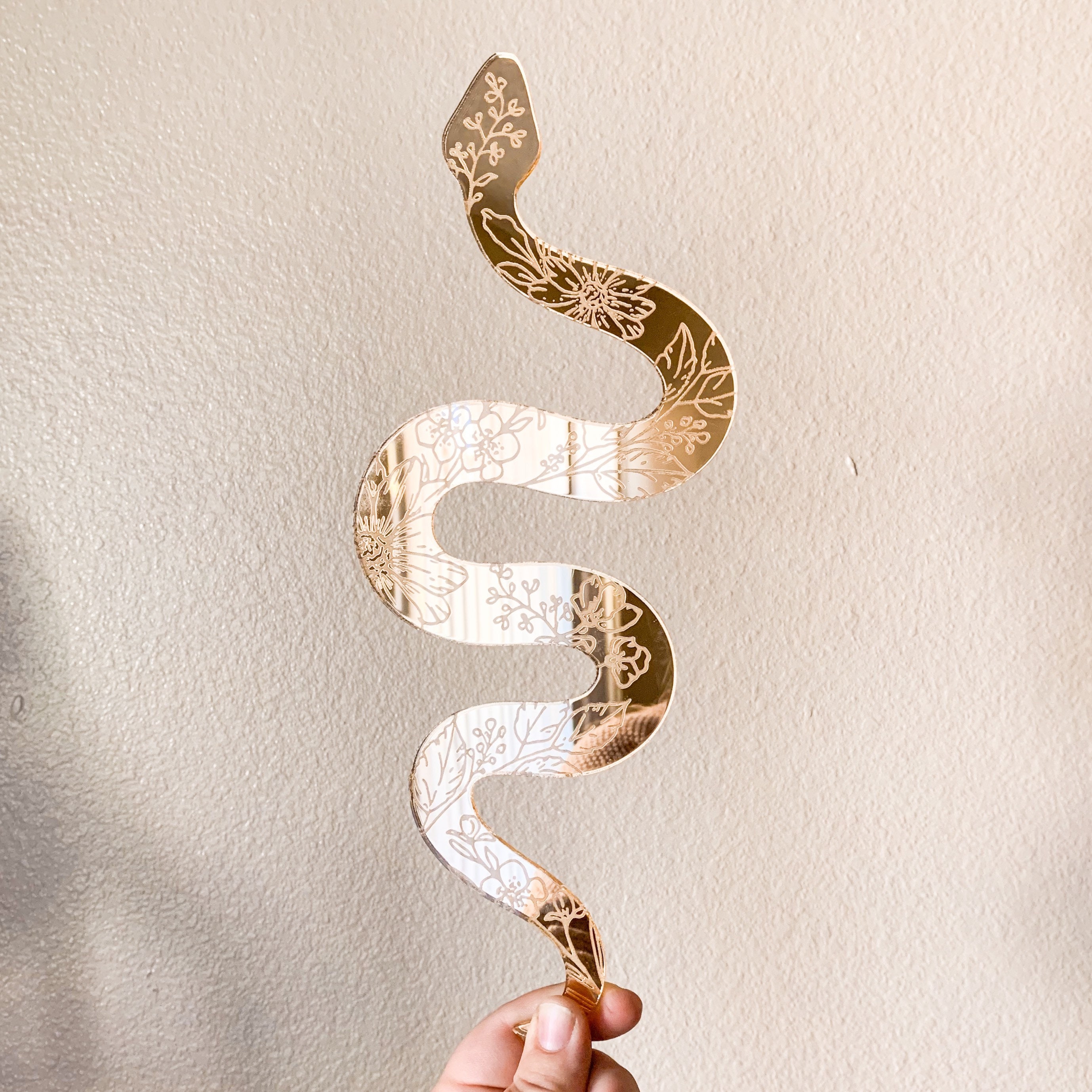 Snake Mirror// Botanical Snake Mirror// Snake Wall Hanging// - Etsy