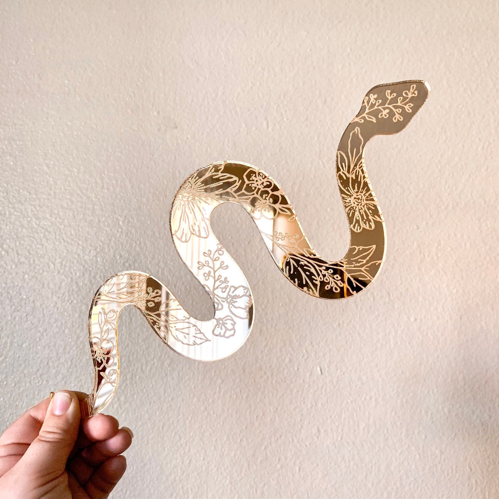 Snake Mirror// Botanical Snake Mirror// Snake Wall Hanging// - Etsy