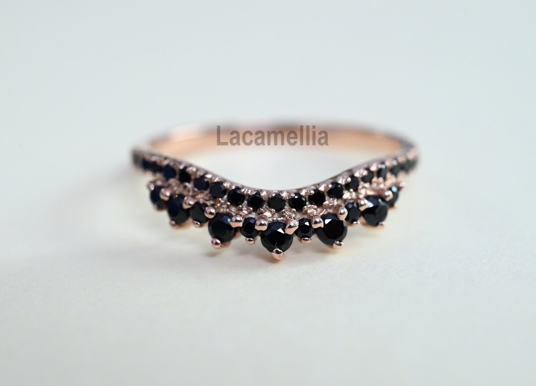Beautiful Black Spinal Engagement Ring 14K Rose Gold Antique - Etsy