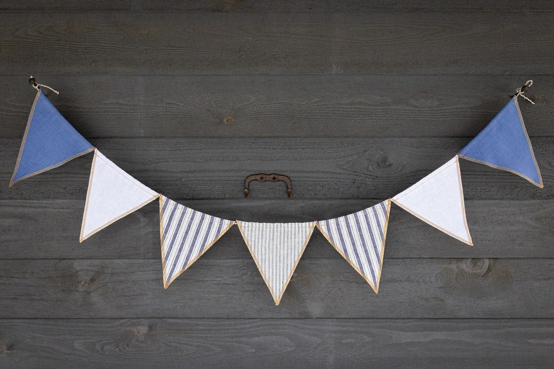 Linen Bunting Banner. Linen Bunting. Wedding, Birthday, Bedroom Decor ...