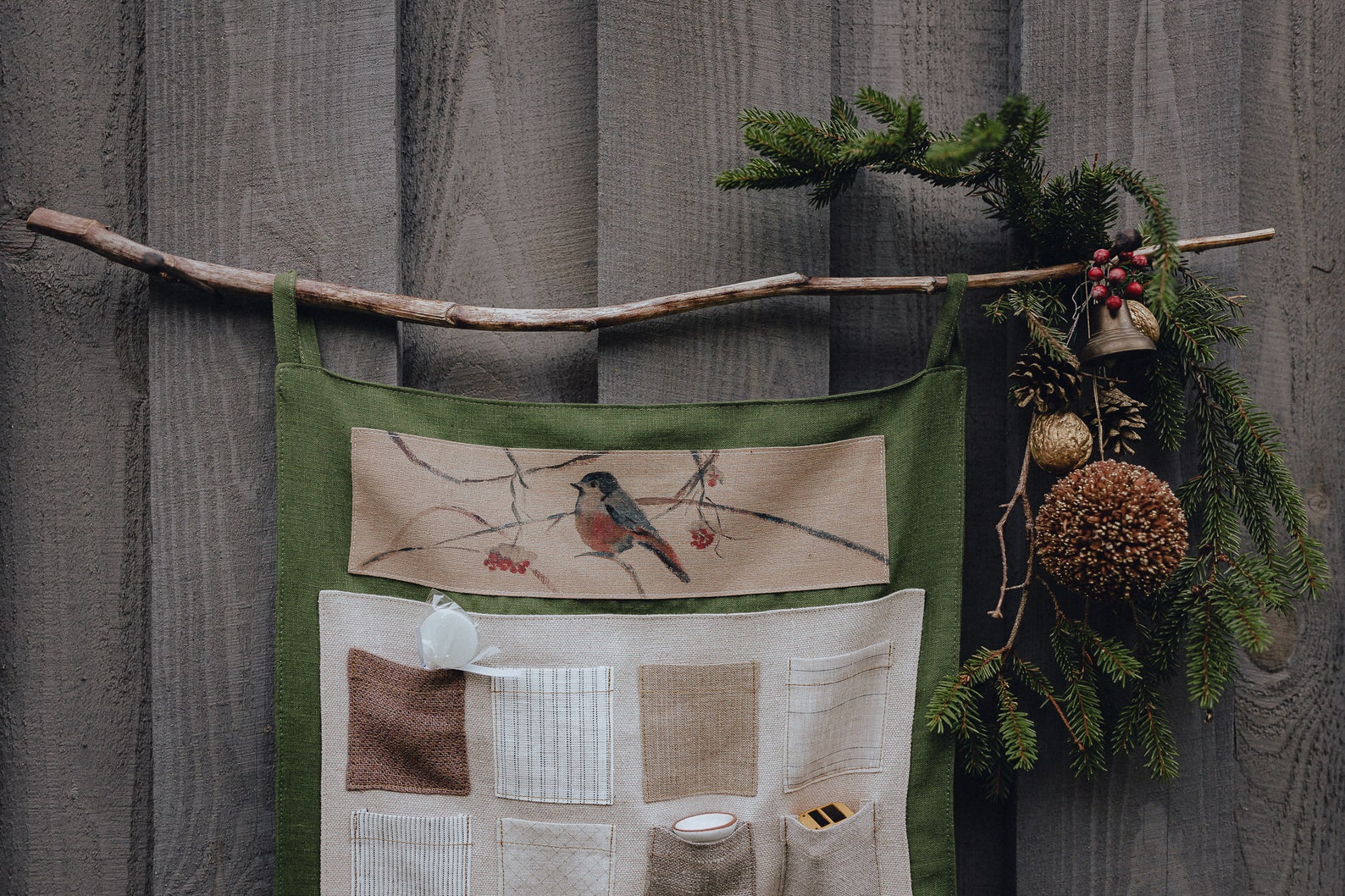 Linen Advent Christmas Calendar, Hand Painted Advent Calendar - Etsy